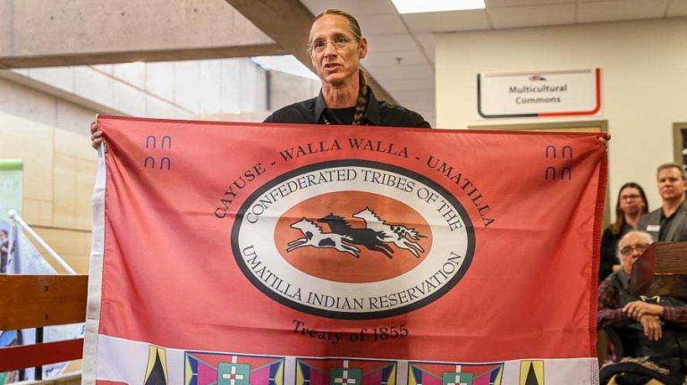 Flags honoring Oregon’s nine tribes given to SOU on Indigenous Peoples ...